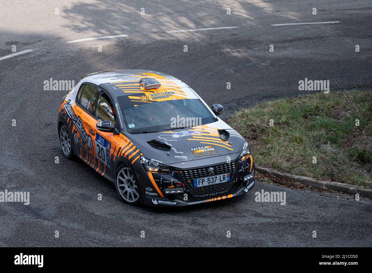 The Peugeot 208 Rally 4 in Lloret de Mar asphalt rally Stock Photo - Alamy