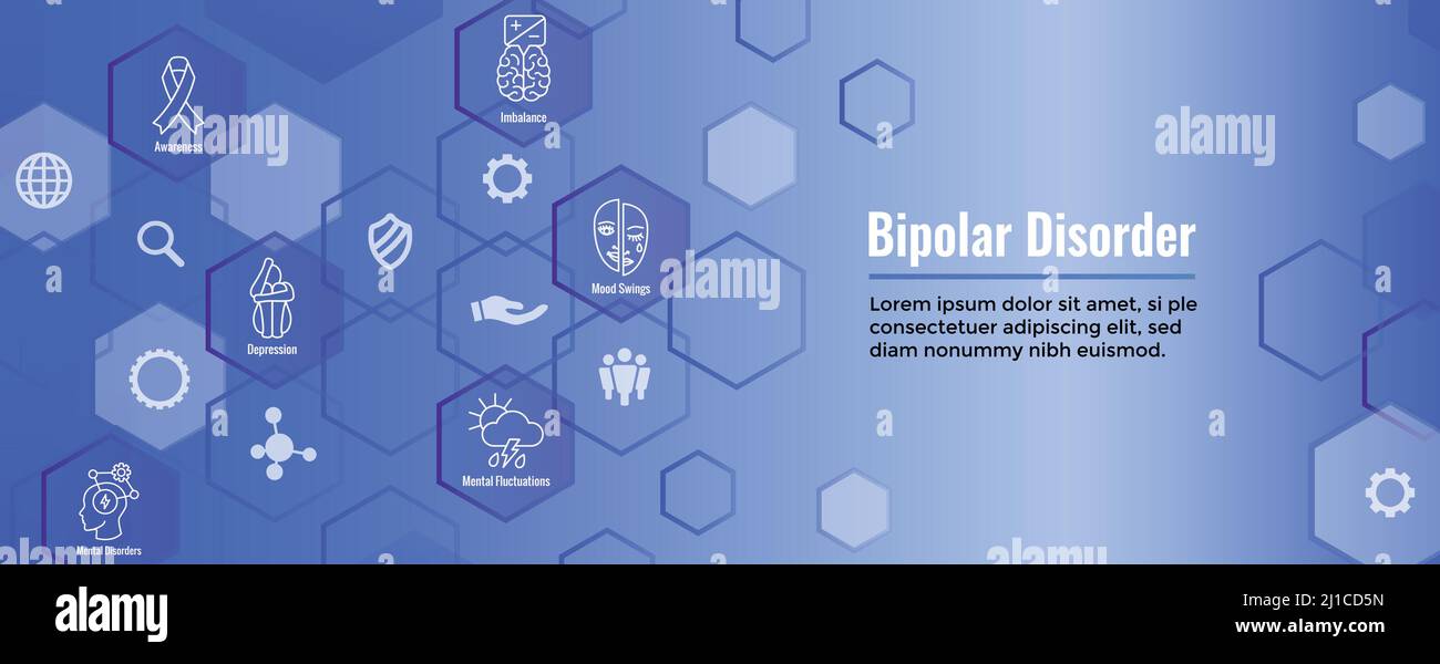 Bipolar Disorder or Depression BP Icon Set and Web Header Banner Stock ...