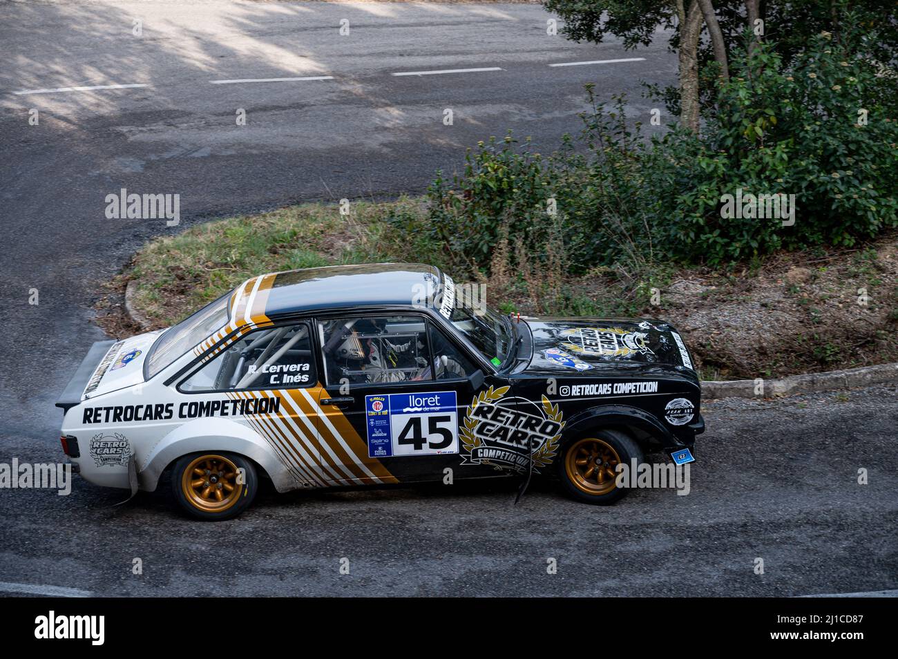 The Ford Escort Mk2 in Lloret de Mar asphalt rally Stock Photo - Alamy