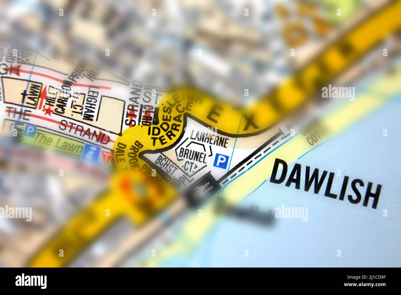 Dawlish - Devon, United Kingdom colour atlas map town plan and district ...