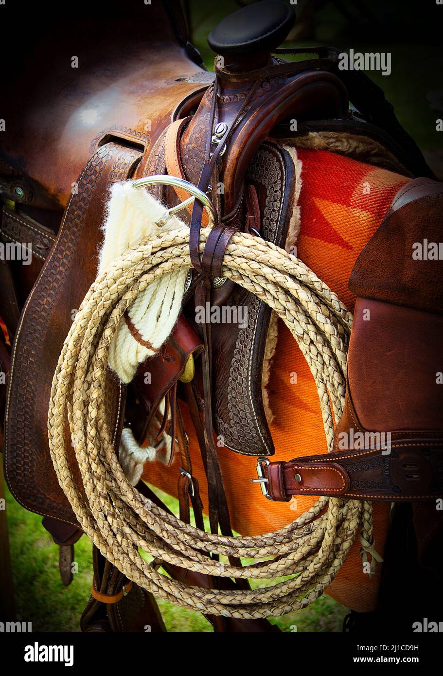 USA Cowboy Saddle Stock Photo - Alamy