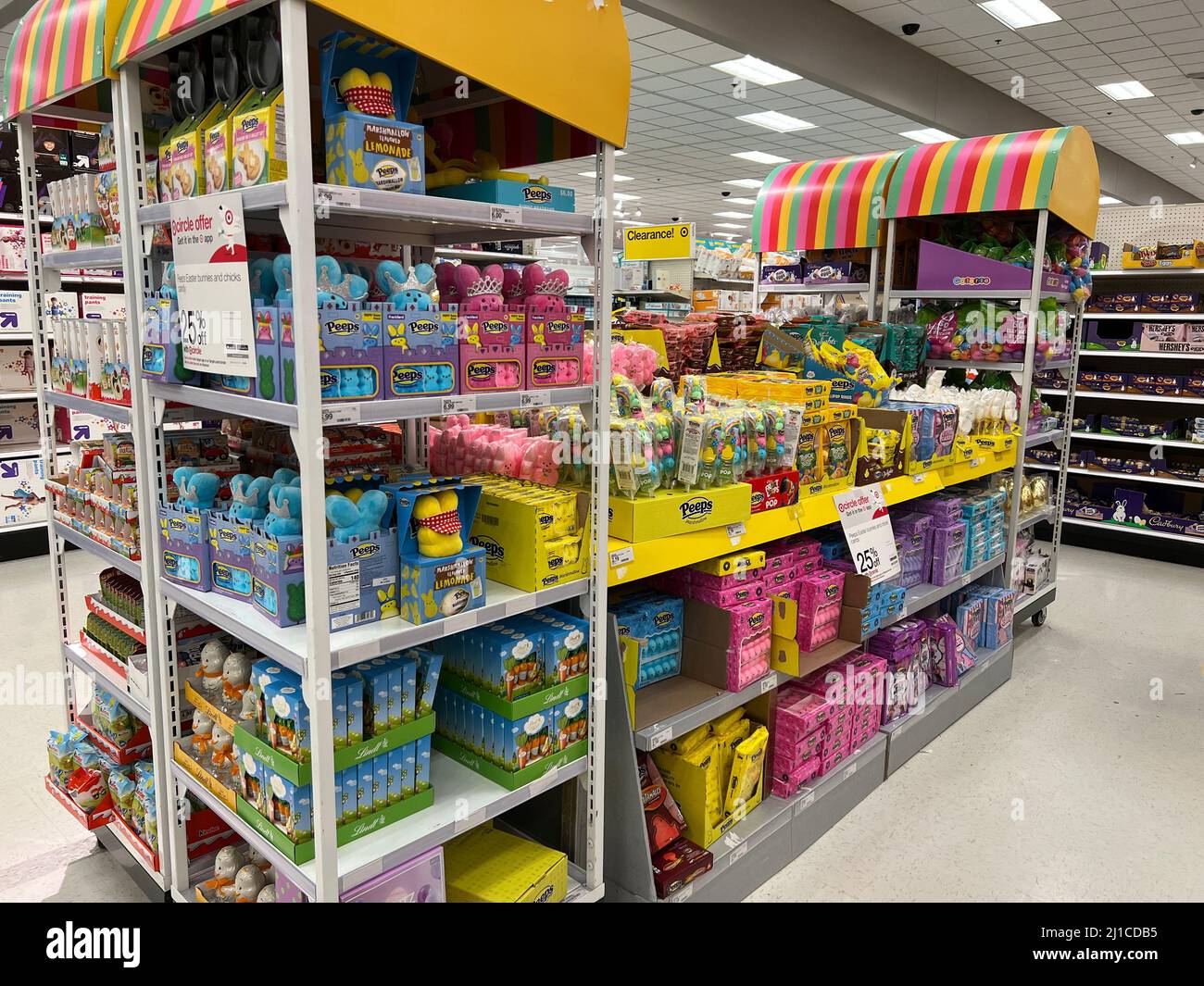 Easter seasonal retail displays and aisles at a suburban Chicago Target ...