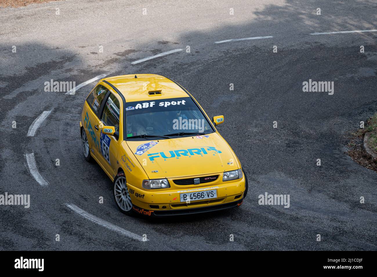 The Seat Ibiza MK2 in Lloret de Mar asphalt rally Stock Photo - Alamy