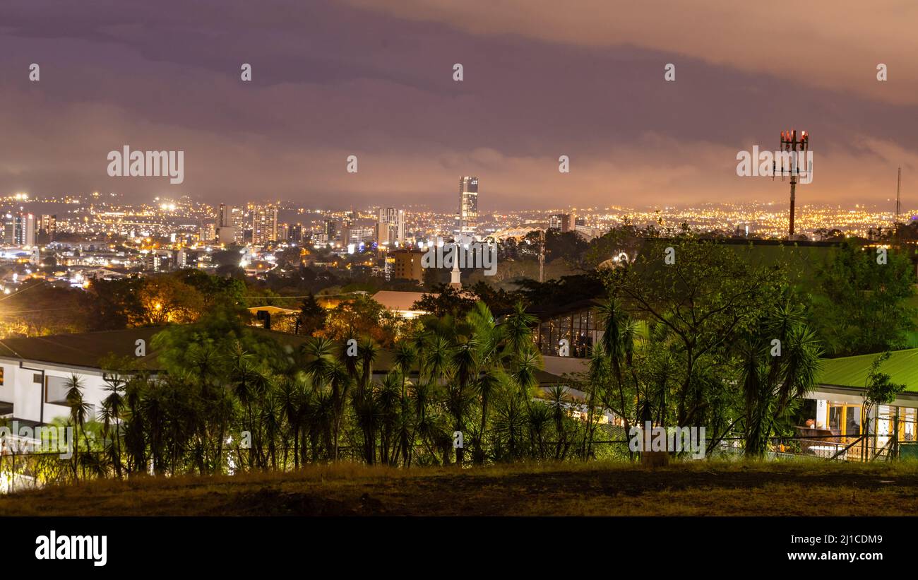 San Jose, Costa Rica, Night city panorama, Urban view Stock Photo - Alamy