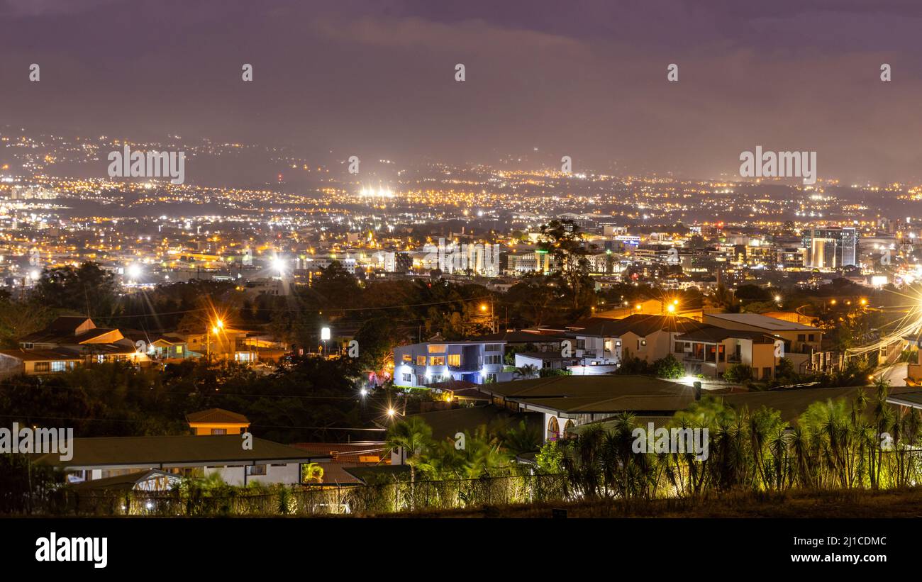 San Jose, Costa Rica, Night city panorama, Urban view Stock Photo - Alamy