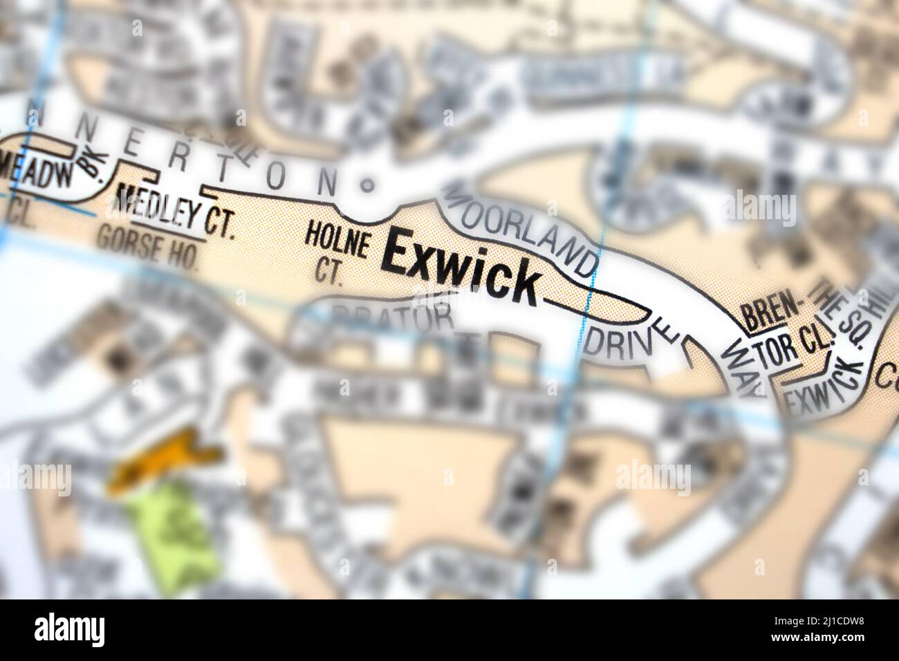 Exwick district - Exeter City, Devon, United Kingdom colour atlas map ...