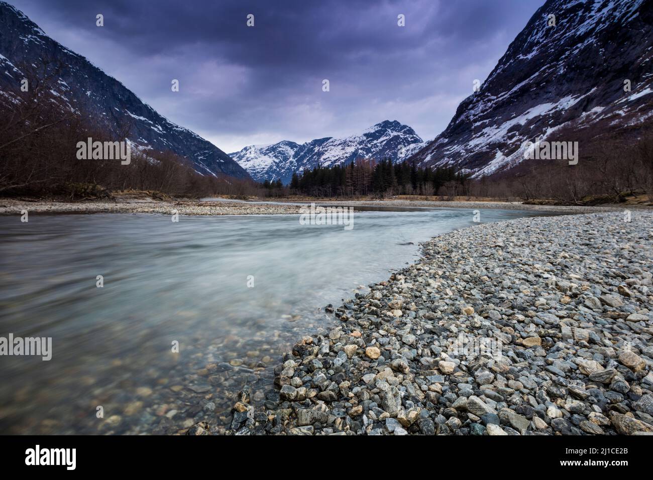 Beautiful winter landscape in Romsdalen valley, Rauma kommune, Møre og ...