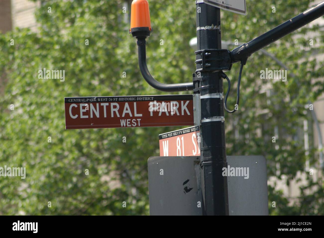 Central park sign west historical district Stock Photo - Alamy