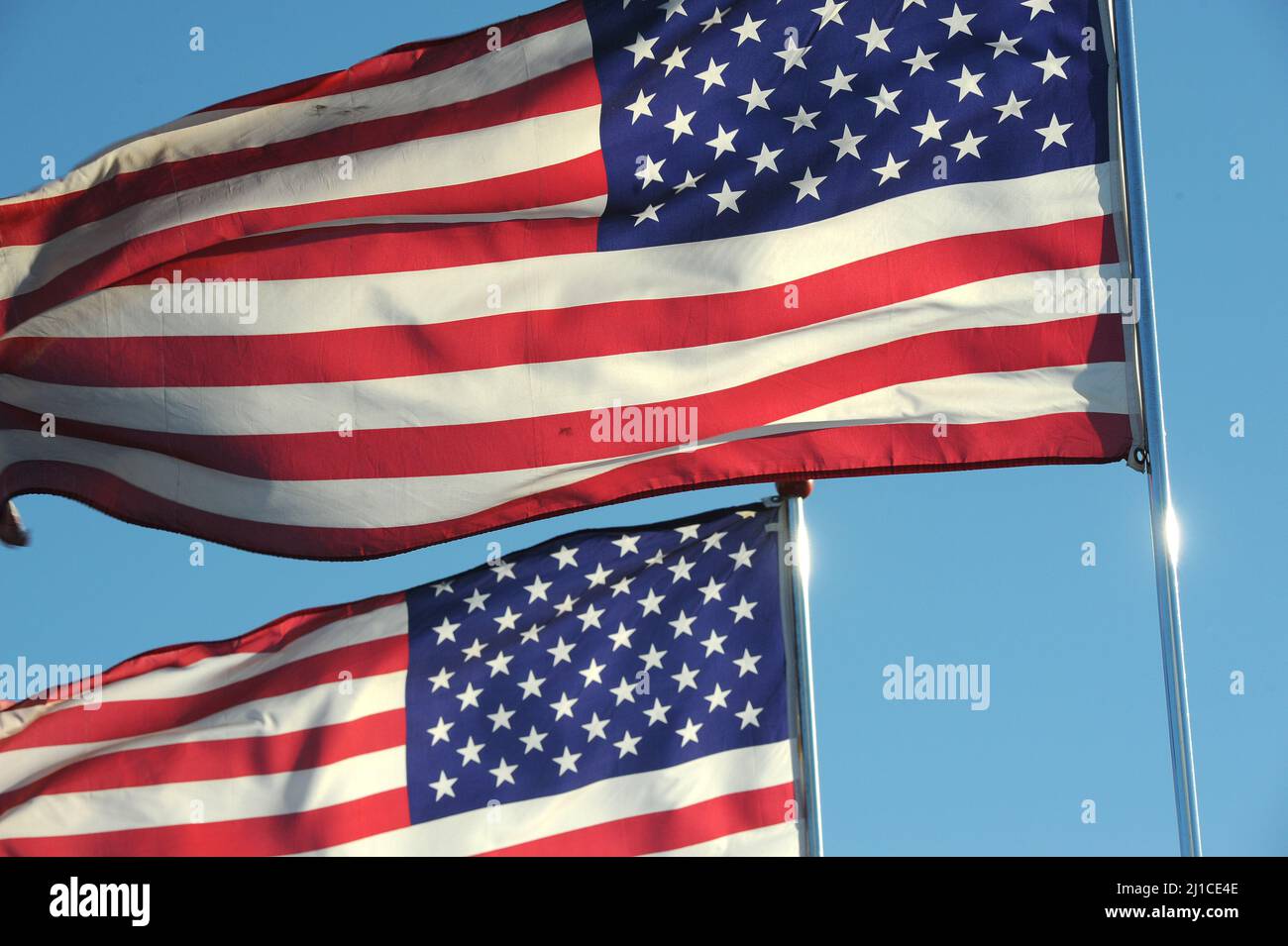 two american flags Stock Photo - Alamy
