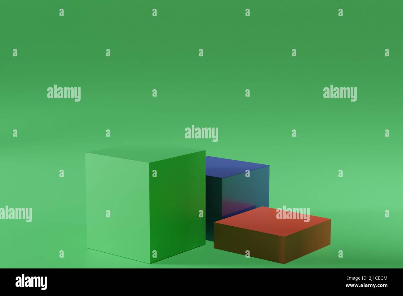 3d rendering shape for products display presentation. Colored cube ...