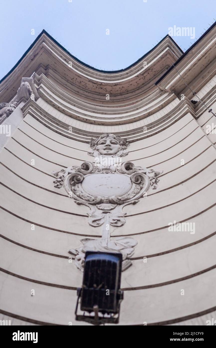 A closeup of an old theater building in Cieszyn, Poland, Silesia Stock ...