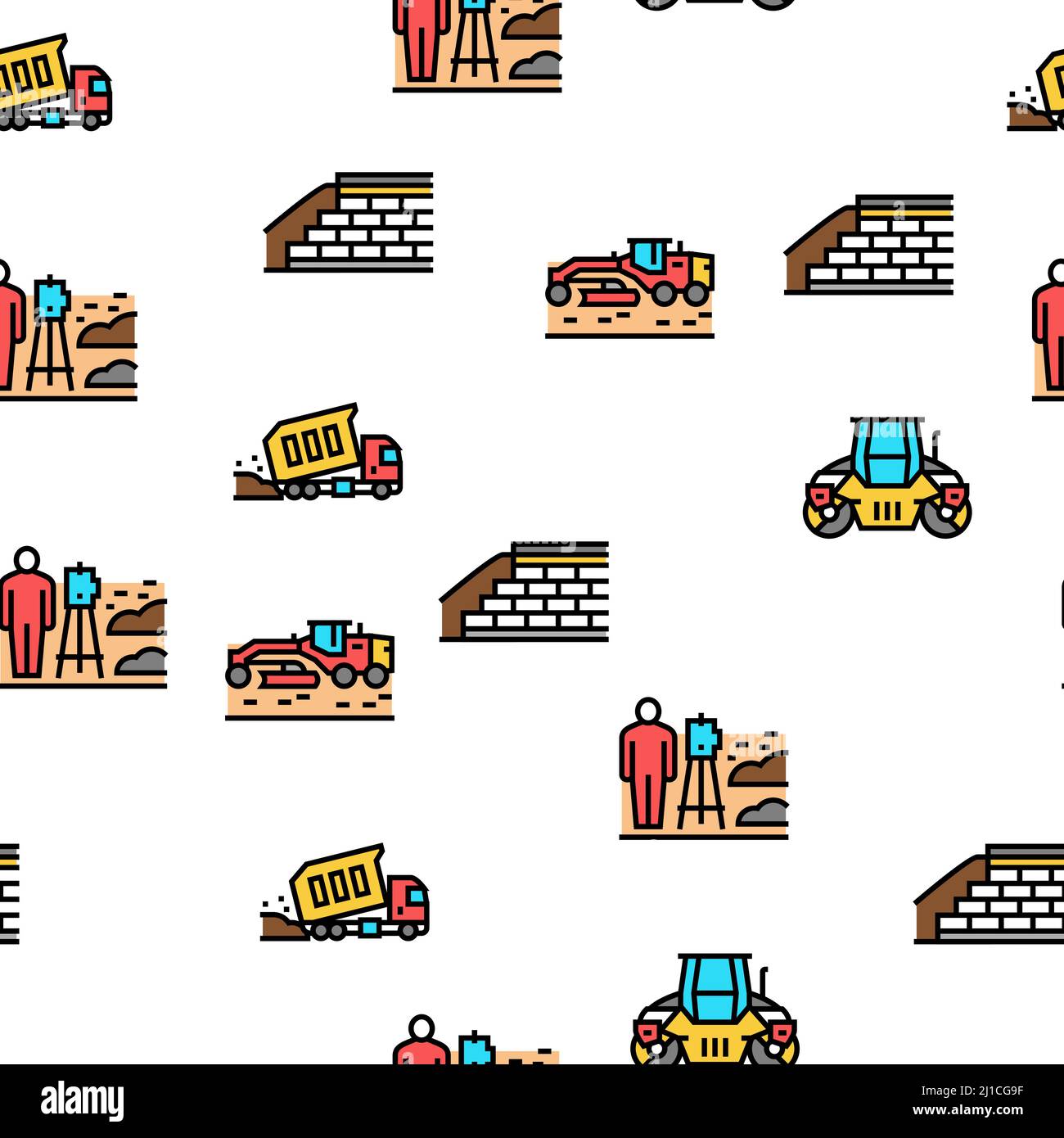Road Construction Vector Seamless Pattern Stock Vector Image & Art - Alamy