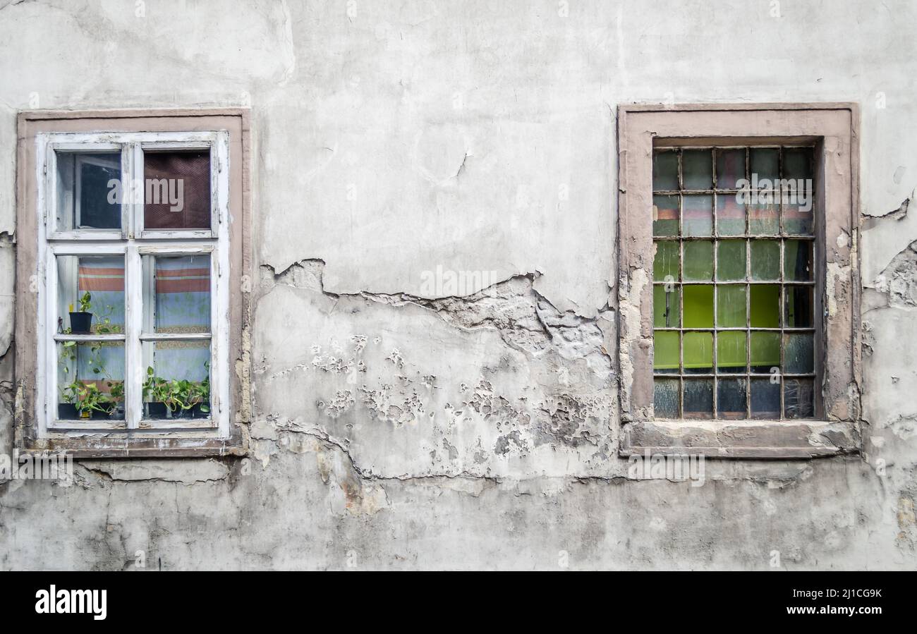 The old dilapidated wooden window frame Stock Photo - Alamy