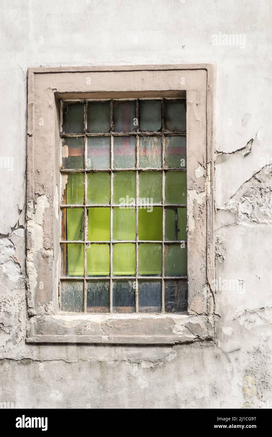 The old dilapidated wooden window frame Stock Photo - Alamy