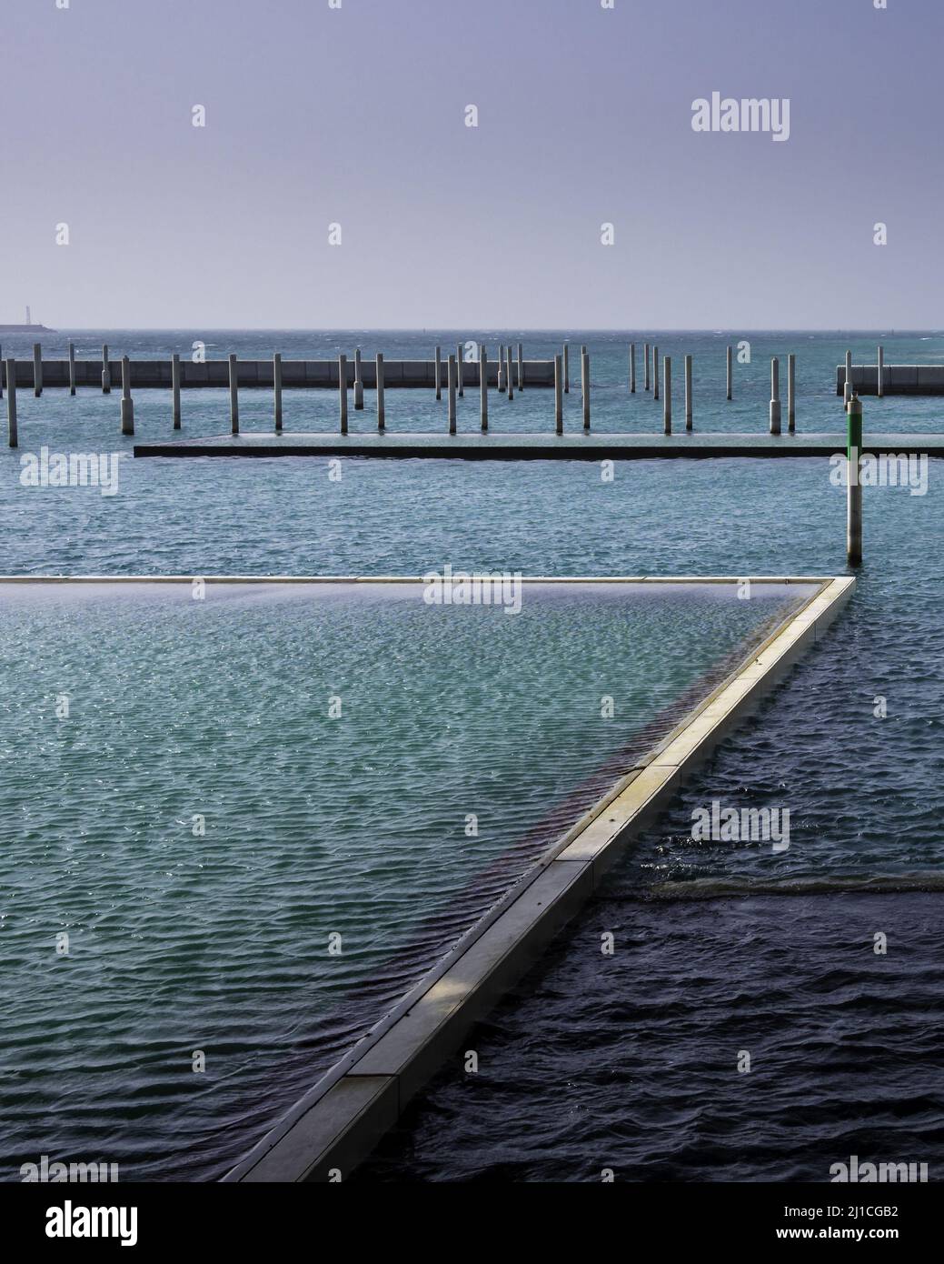 A vertical view of a blue water Stock Photo - Alamy