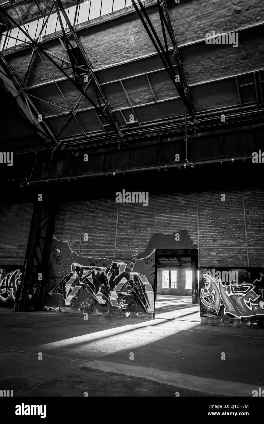 Former factory site in Black and White Stock Photos & Images - Alamy
