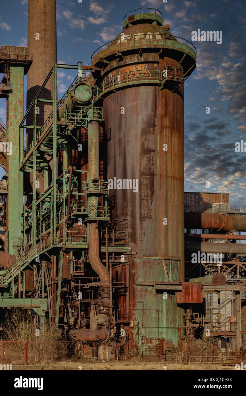on the former Phoenix West site in Dortmund stands this old steel blast ...