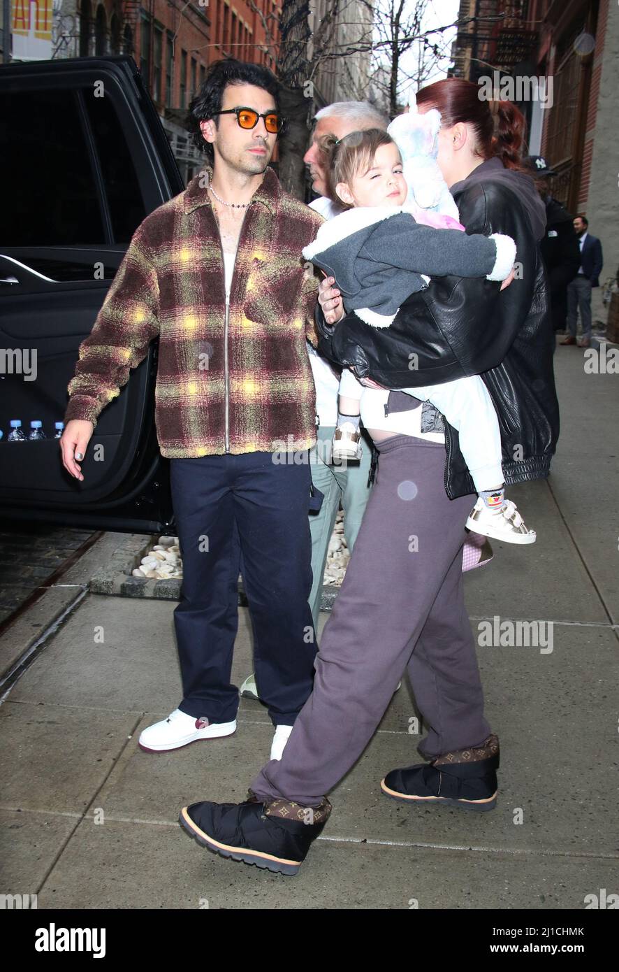 New York, NY, USA. 24th Mar, 2022. Joe Jonas and Sophie Turner with ...