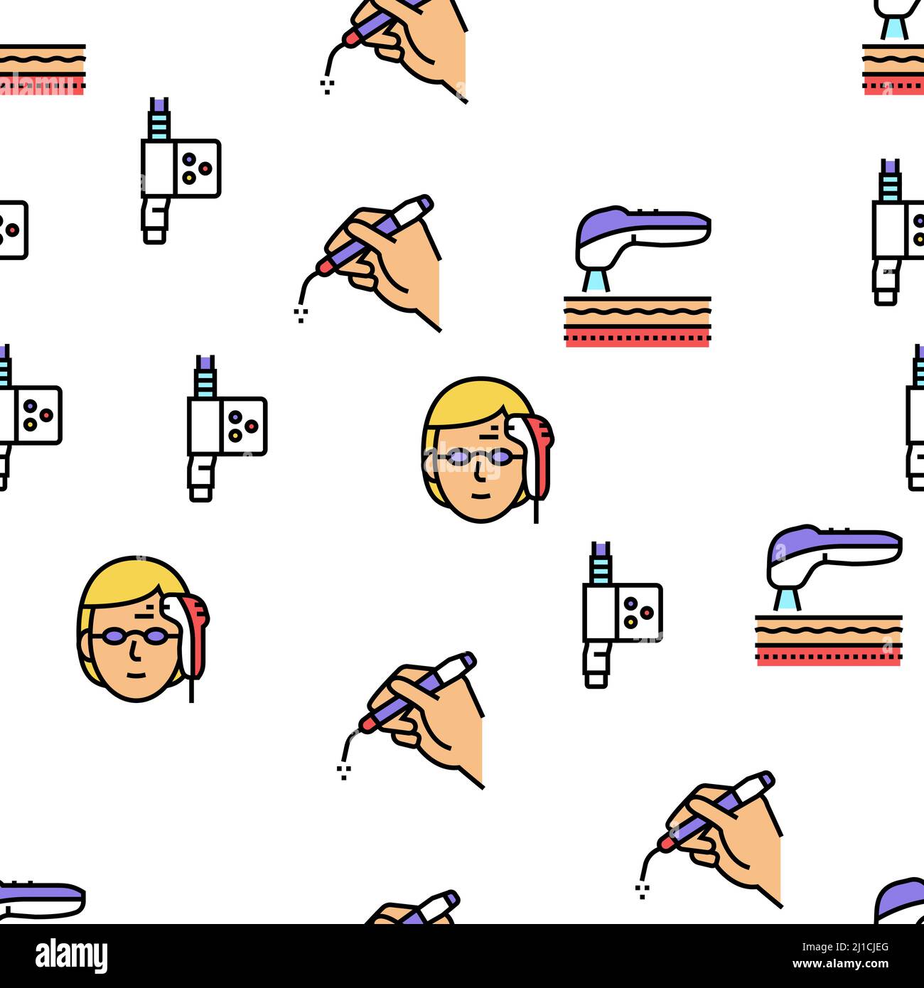 Laser Therapy Service Vector Seamless Pattern Stock Vector Image & Art ...