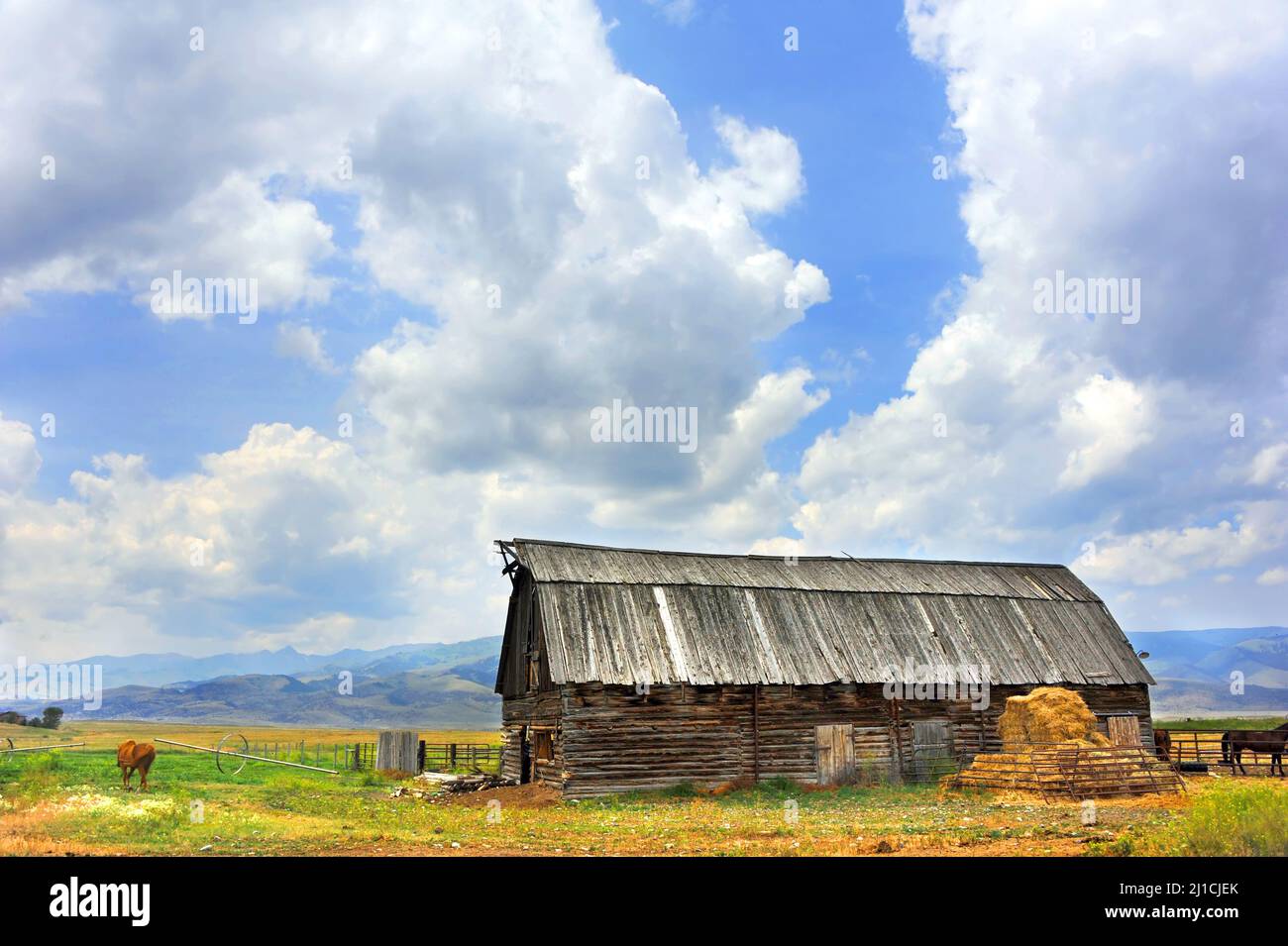 Rustic, wooden, log barn has beautiful mountain view in Happy Valley ...