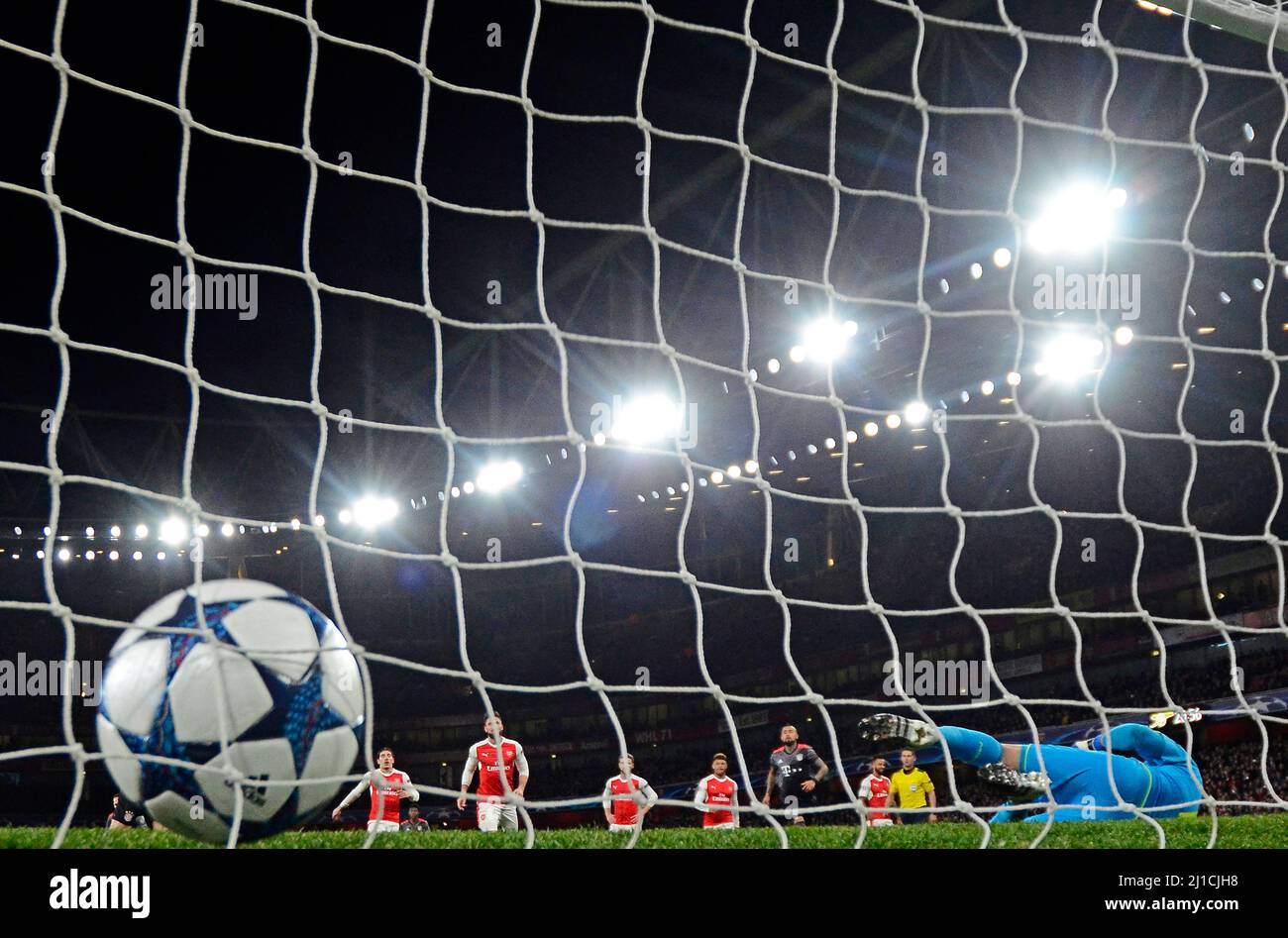 LONDON, ENGLAND - MARCH 7, 2017: David Ospina (R) of Arsenal concedes a ...