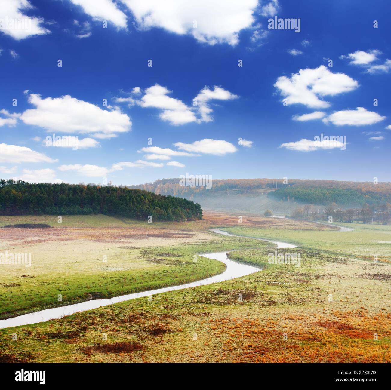 Beautiful landscape with the river Stock Photo - Alamy