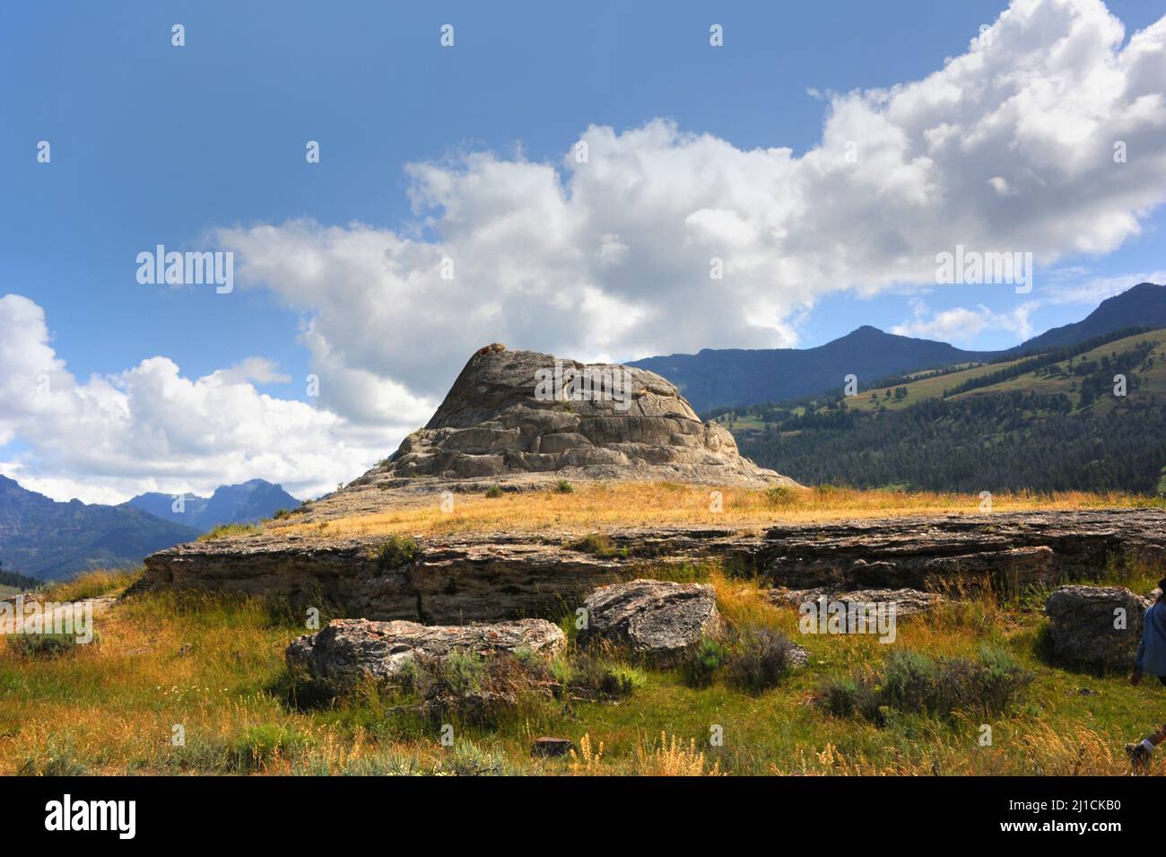 Soda Butte, in Yellowstone National Park, sits in Lamar Valley and is ...