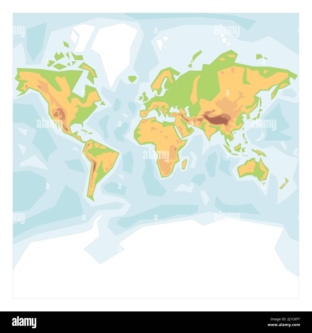 Simplified physical map of World Stock Vector Image & Art - Alamy