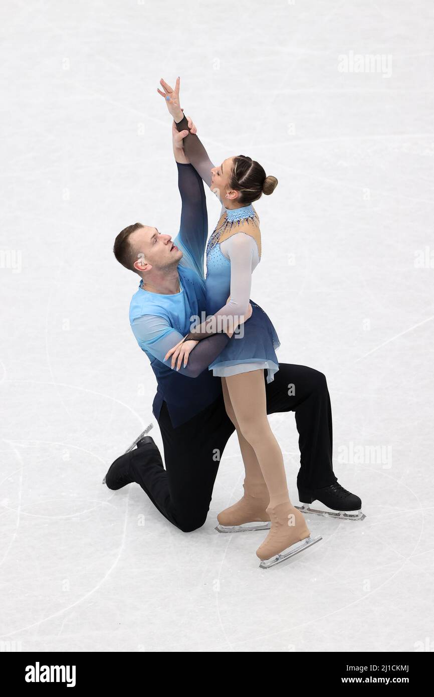 Hailey KOPS & Evgeni KRASNOPOLSKI (ISR), during Pairs Free Skating, at ...