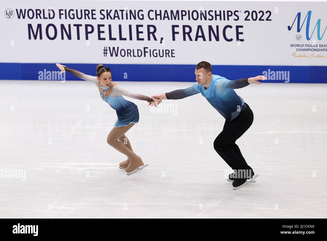 Hailey KOPS & Evgeni KRASNOPOLSKI (ISR), during Pairs Free Skating, at ...