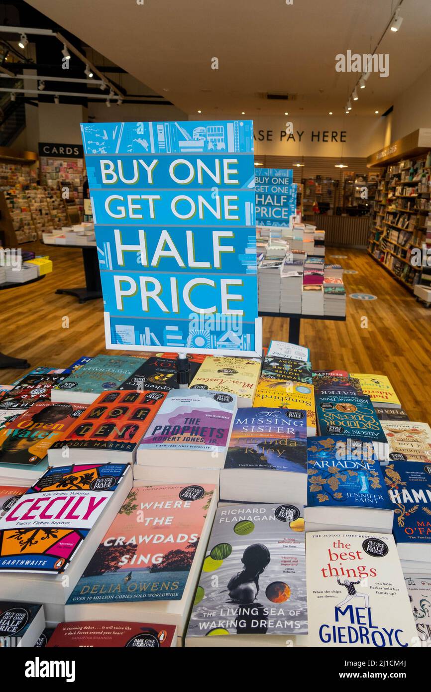 Two for one sale at Waterstones book store in Liverpool Stock Photo - Alamy