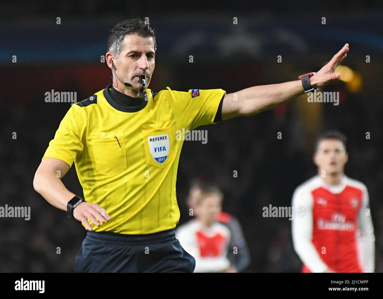 LONDON, ENGLAND - MARCH 7, 2017: Greek FIFA referee Tasos Sidiropoulos ...