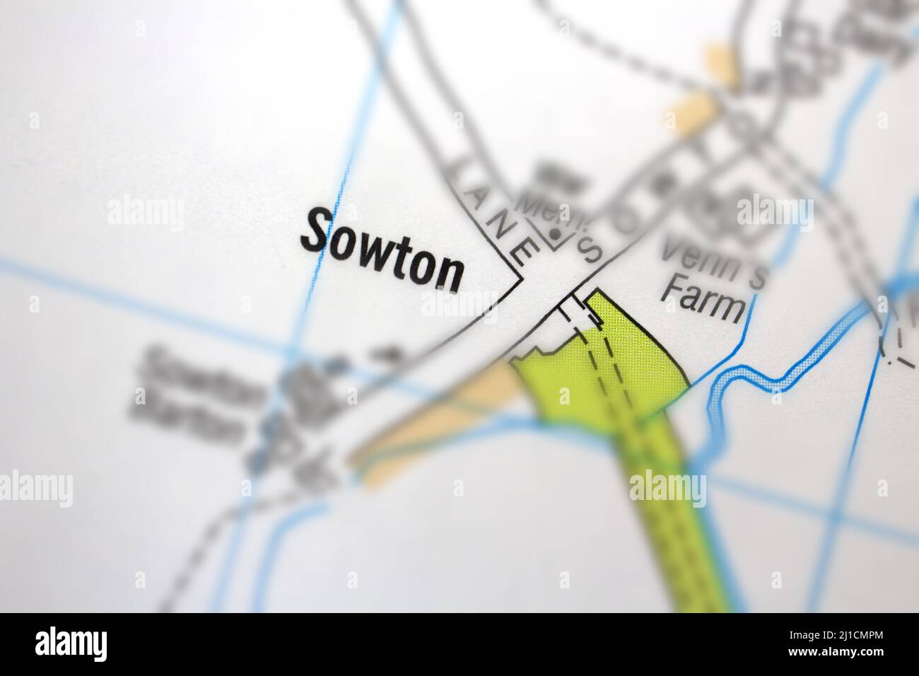 Sowton village - Devon, United Kingdom colour atlas map town plan and ...