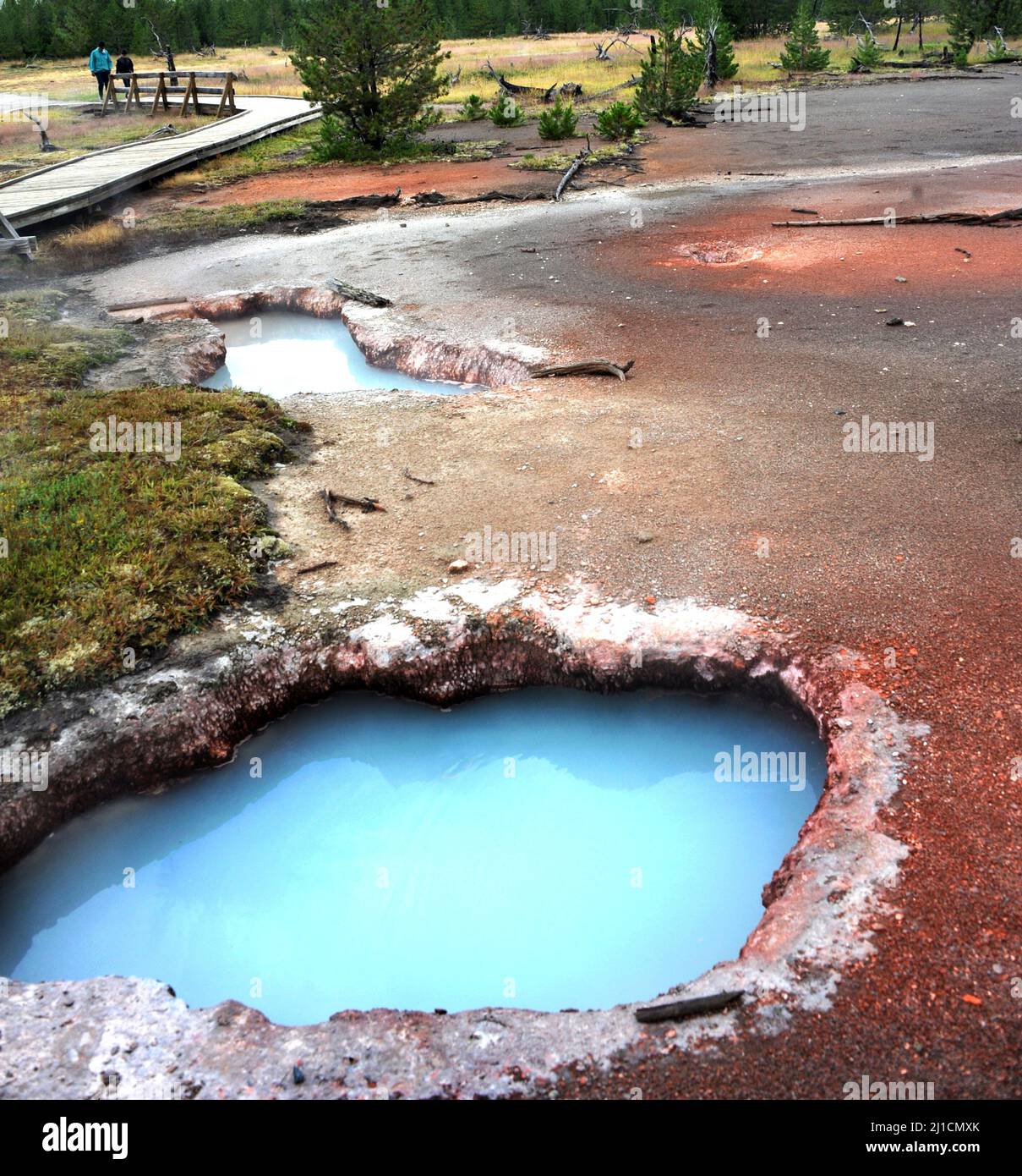 Blue pool is part of the Artists Paint Pots in Yellowstone National ...