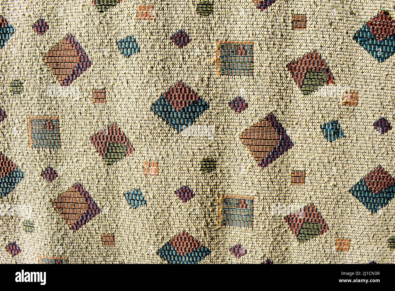 Pattern background of Cloth Fabric of Square geometrical design with ...