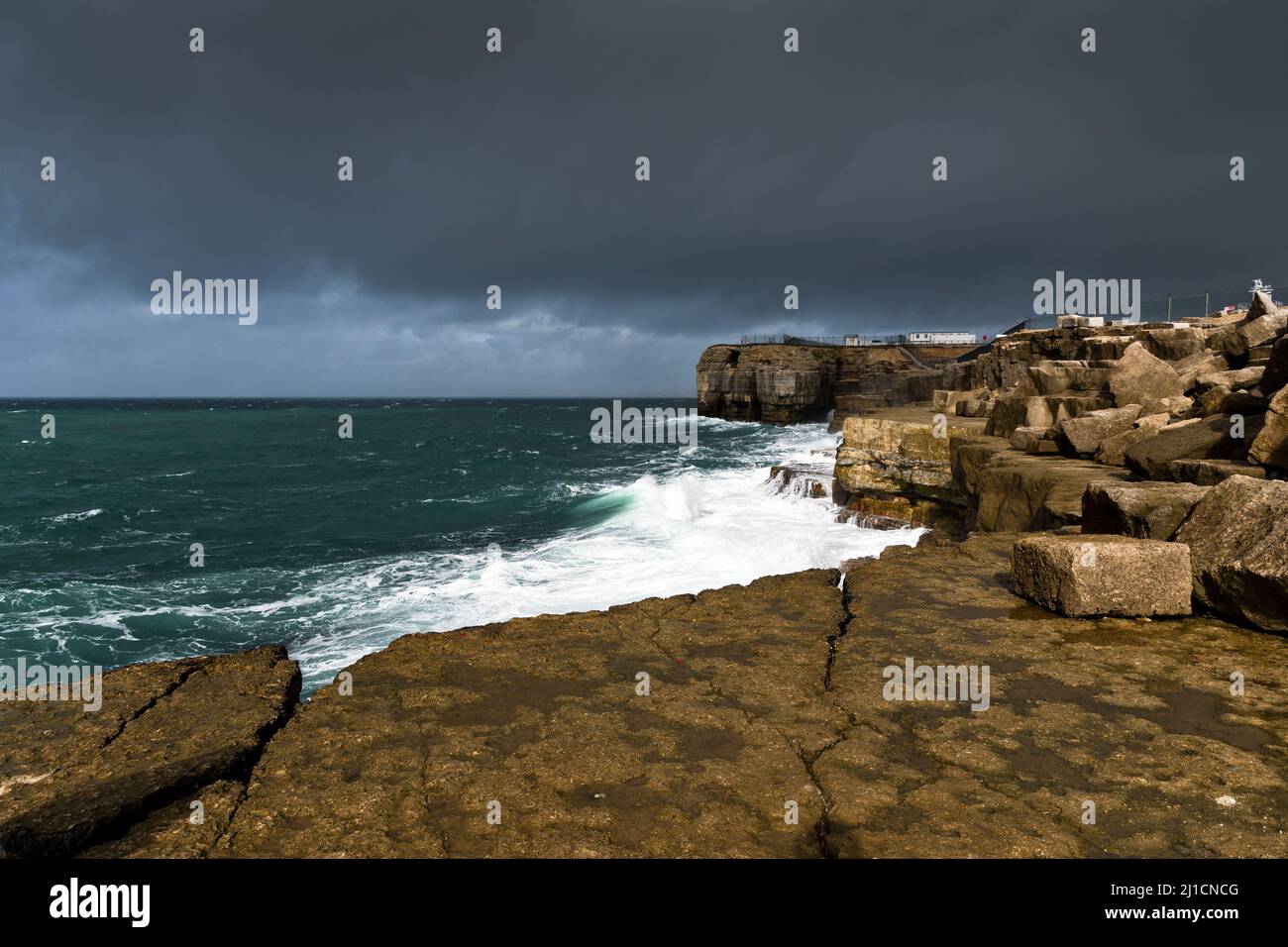 Stormy seas at Portland Bill, Weymouth, Dorset Stock Photo - Alamy