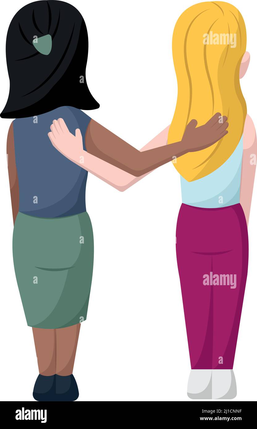 Pair of woman hugging each other Vector Stock Vector Image & Art - Alamy