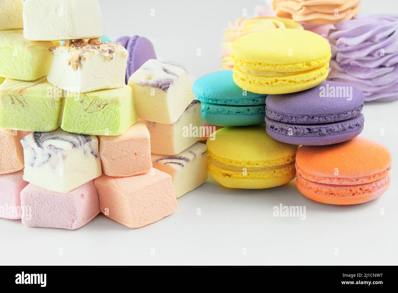 Traditional colored sweet desserts for the holiday. Assortment desserts ...