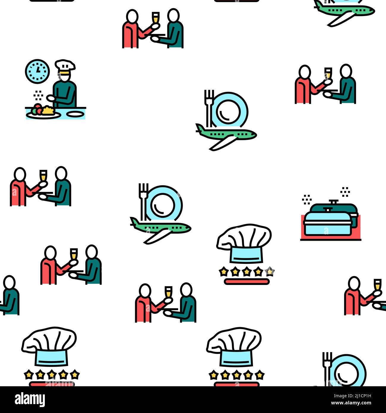 Catering Food Service Vector Seamless Pattern Stock Vector Image & Art ...