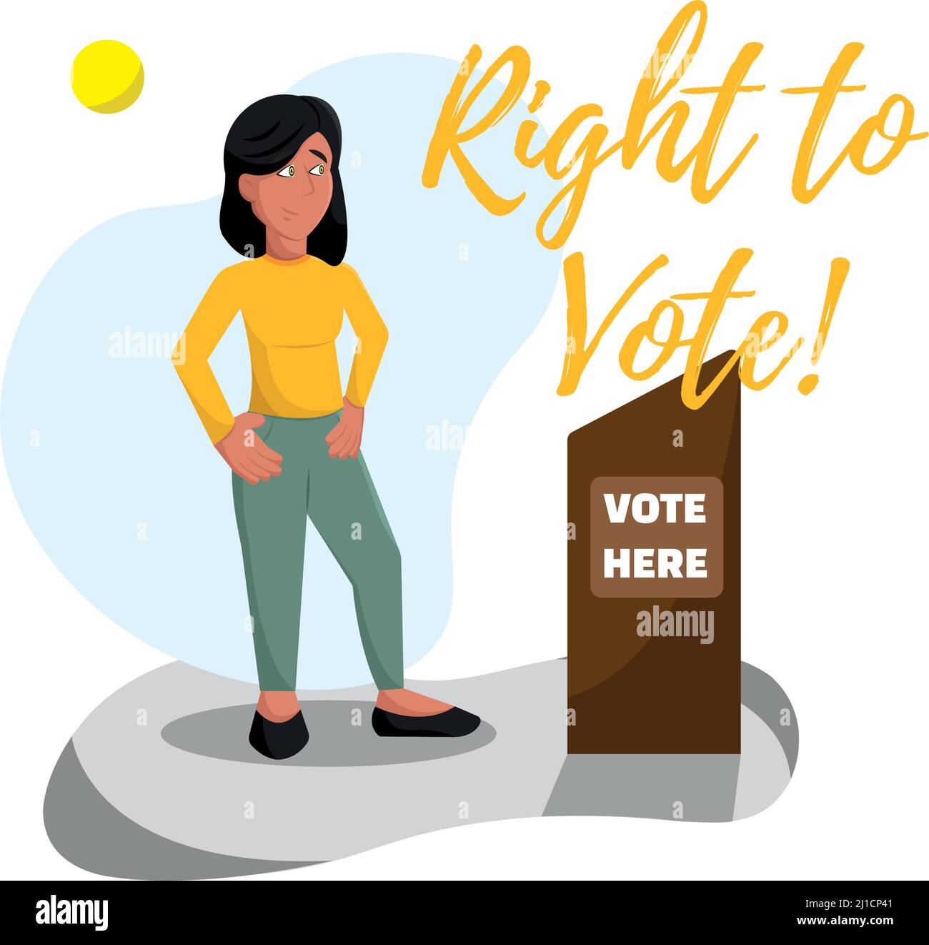 Isolated happy woman Right to vote Woman Day Vector Stock Vector Image ...