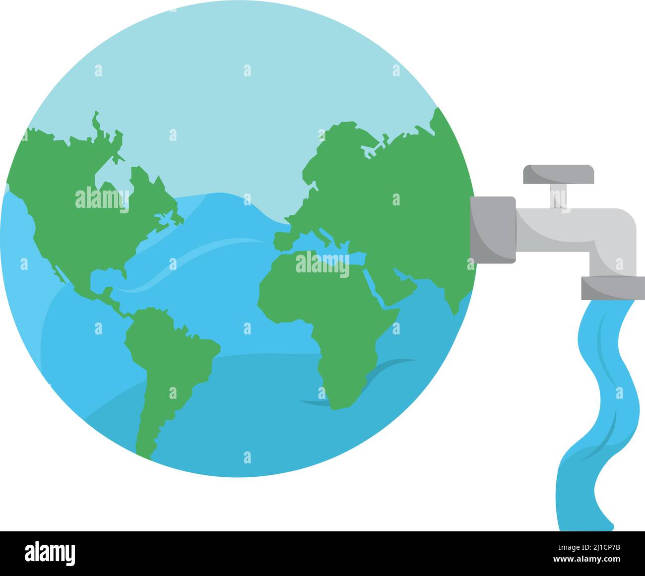Isolated earth globe with water faucet Vector Stock Vector Image & Art ...