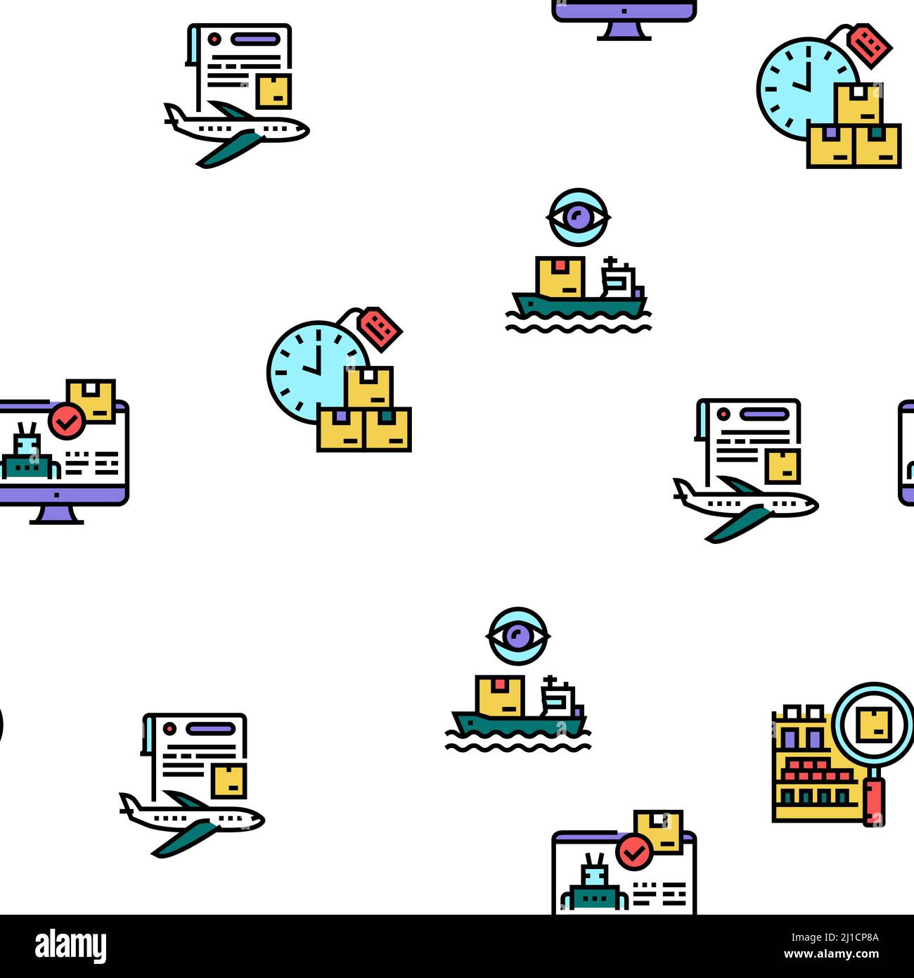 Supply Chain Management System Icons Set Vector Stock Vector Image ...