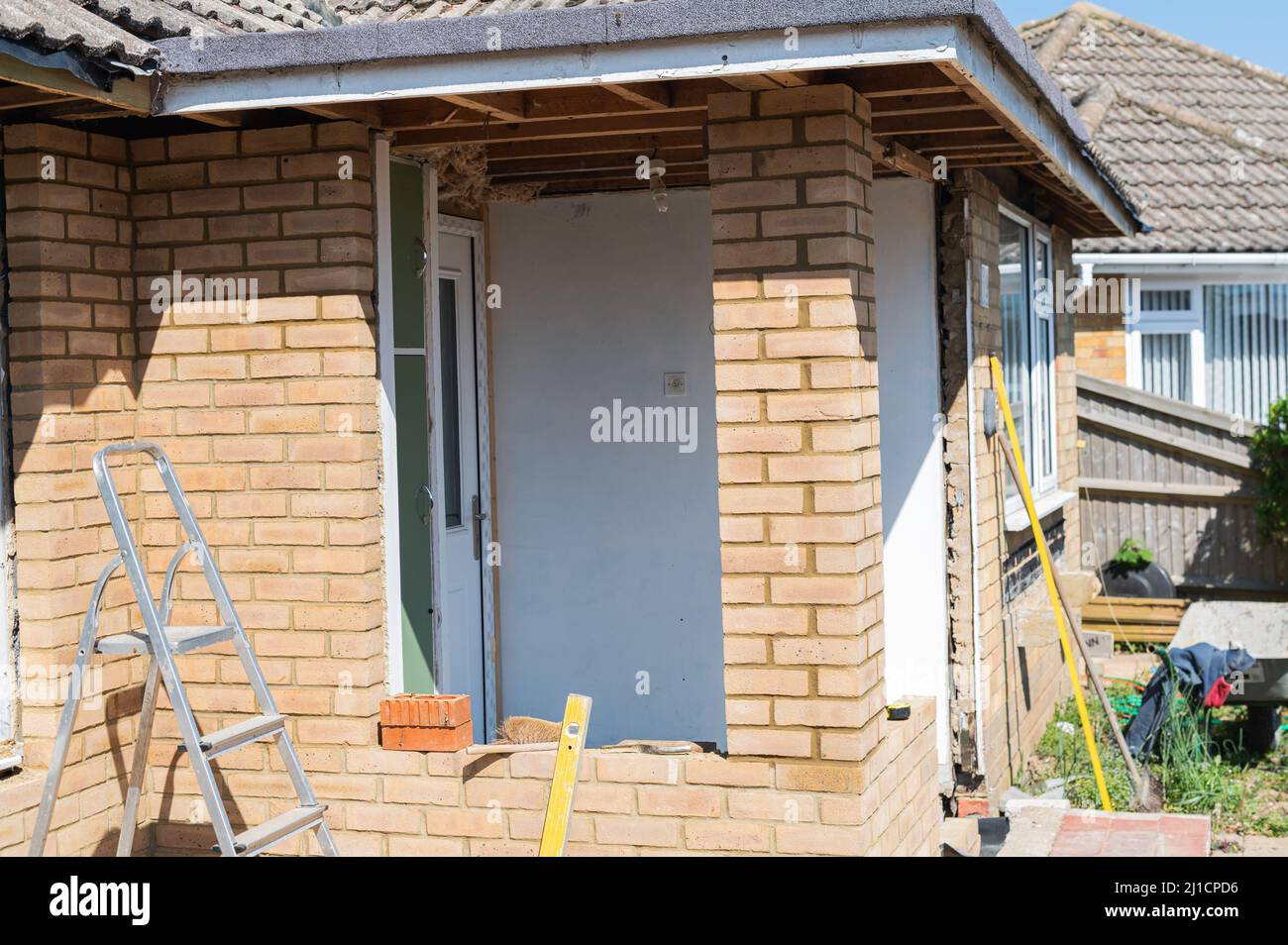 Finished brick wall of front of the house Stock Photo - Alamy