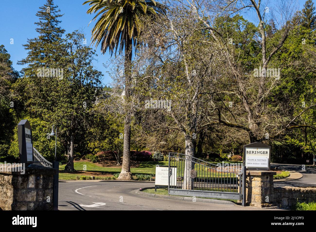 Beringer Winery in The Napa Valley of California in the spring of 2022 ...