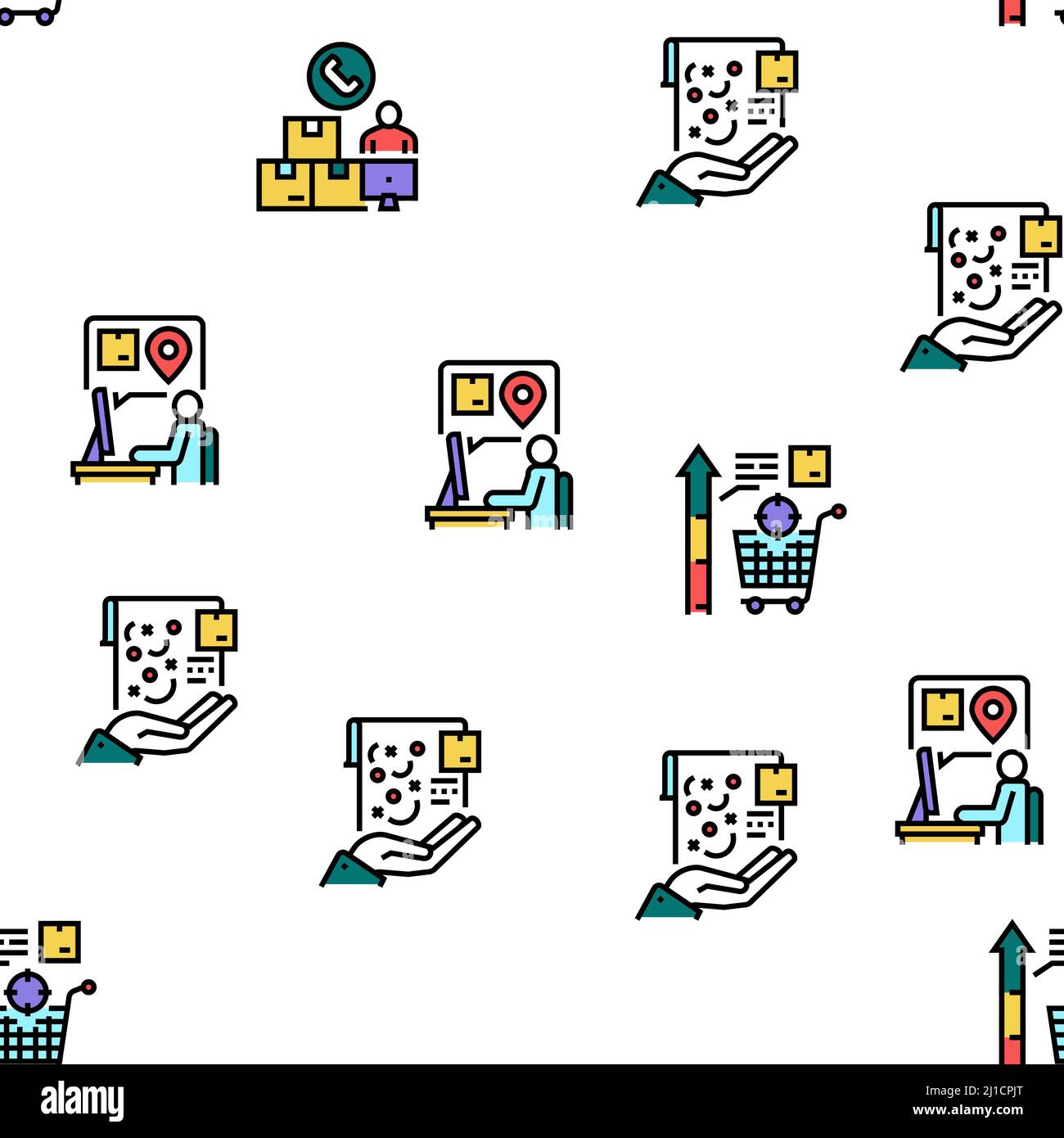 Supply Chain Management System Icons Set Vector Stock Vector Image ...