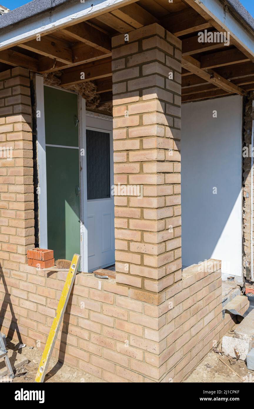 Finished brick wall of front of the house Stock Photo - Alamy