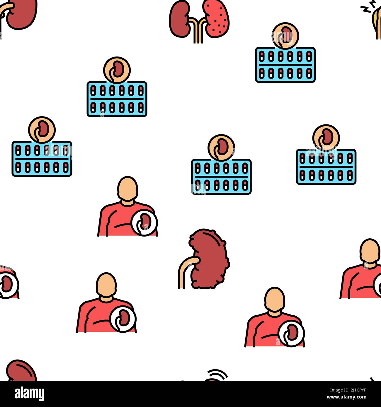 Nephritis Kidneys Vector Seamless Pattern Stock Vector Image & Art - Alamy