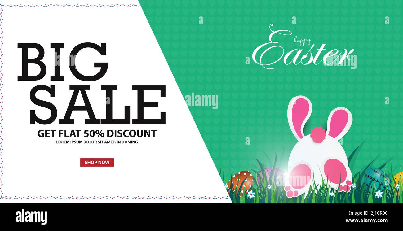 Easter Big Sale Advertising Templates. Happy Easter Sales offers design ...