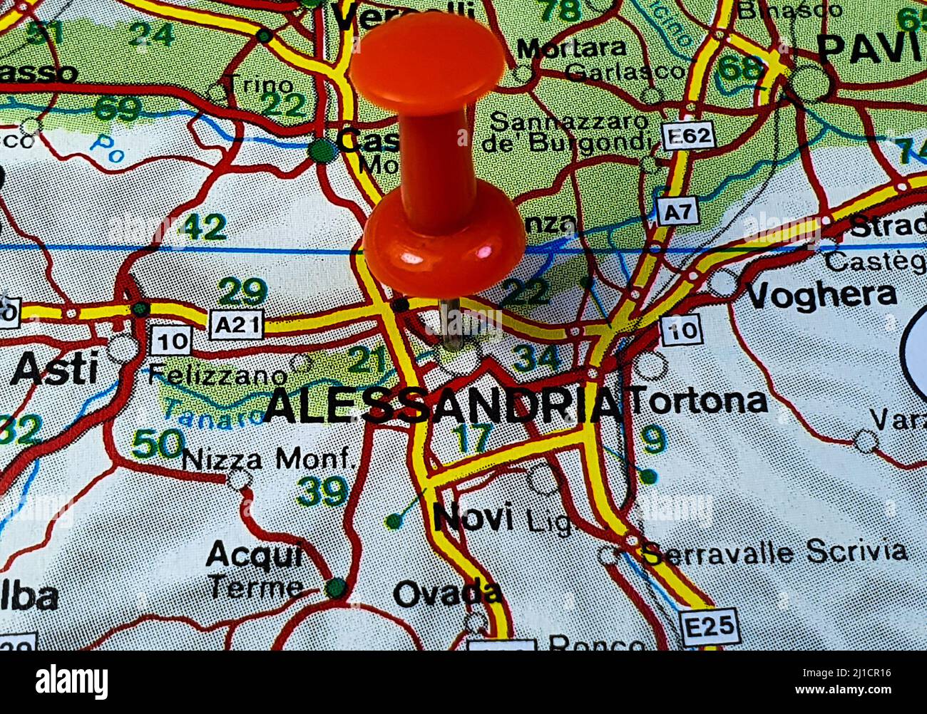 Alessandria on a map hi-res stock photography and images - Alamy