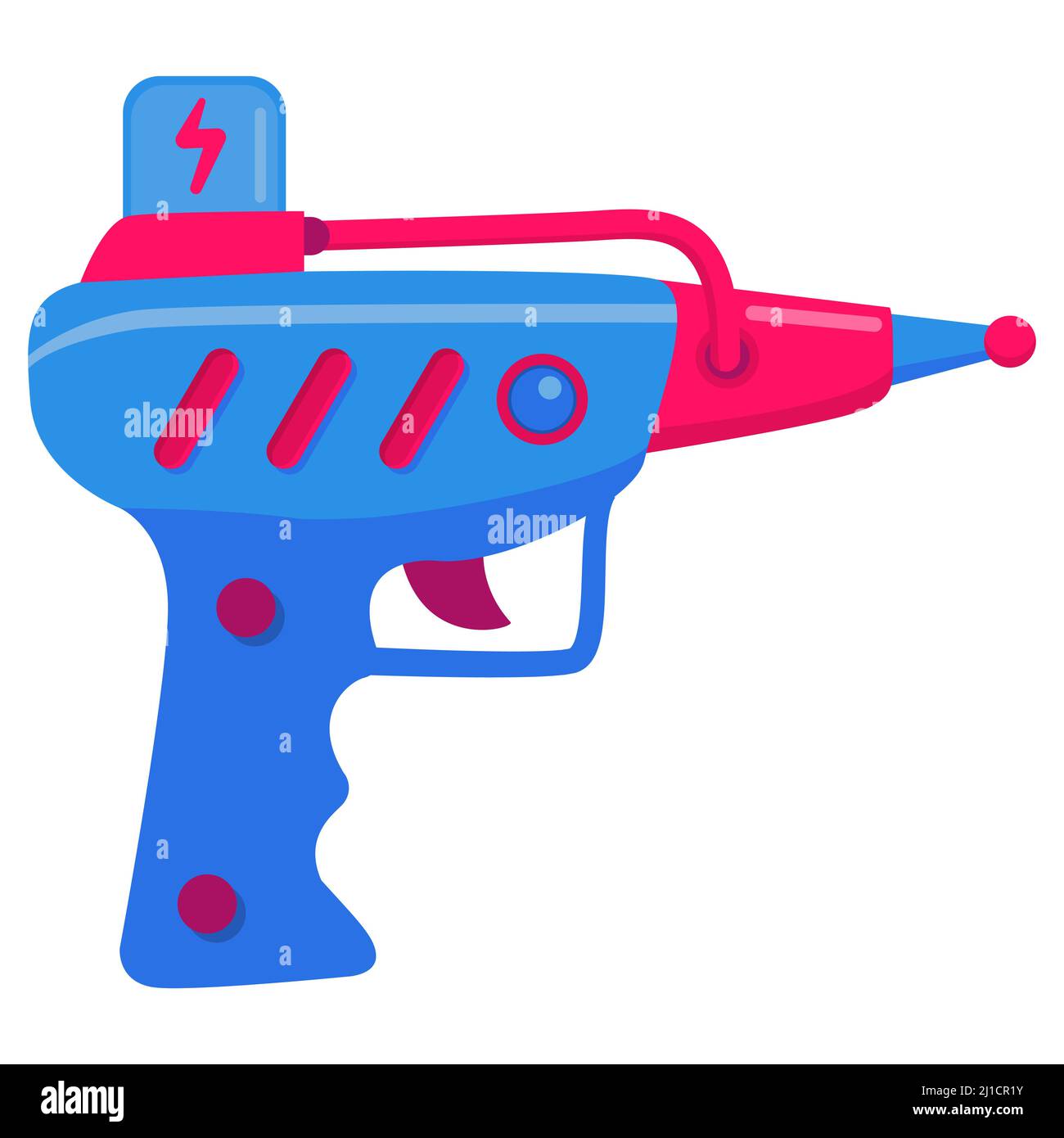 Kids game with futuristic handgun. Child pistol.Vector flat ...